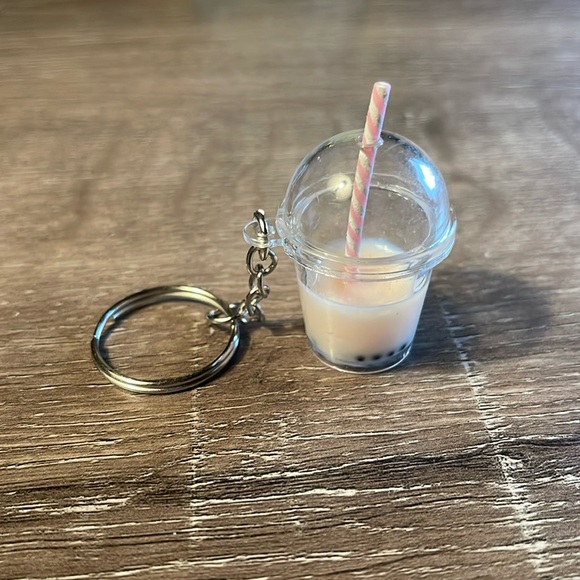 Accessories | Kawaii Pink Boba Drink Keychain Fidget Toy Boba Tea Cute ...